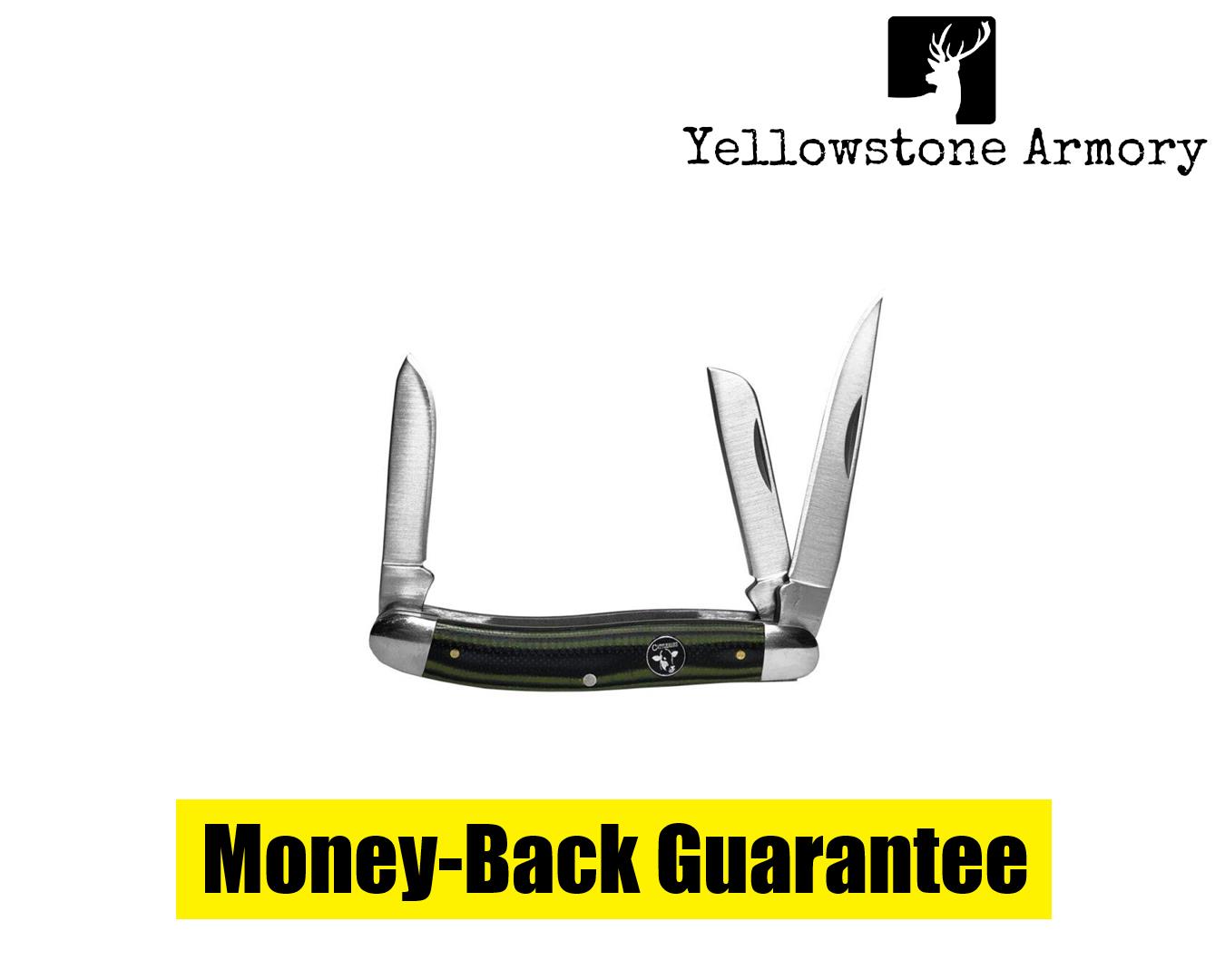 ABKT Cattleman Stockman Cowhand Series Knife 3 Blades Green CC0001GGN ...