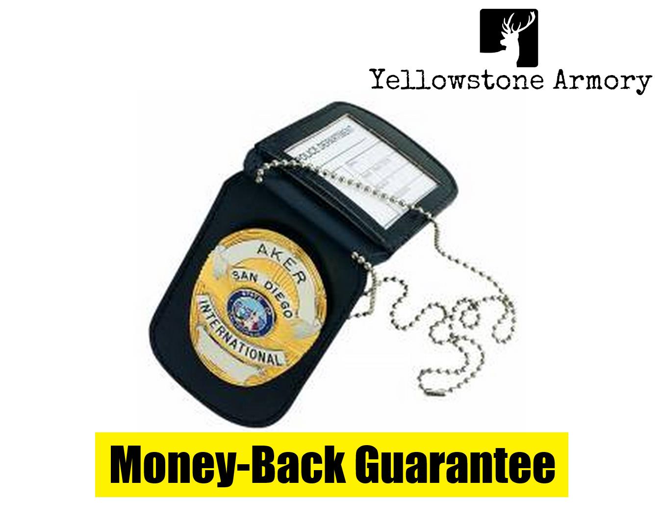 Aker Leather Neck Badge & ID Holder A597-BP - Concealed Carry Clothing ...
