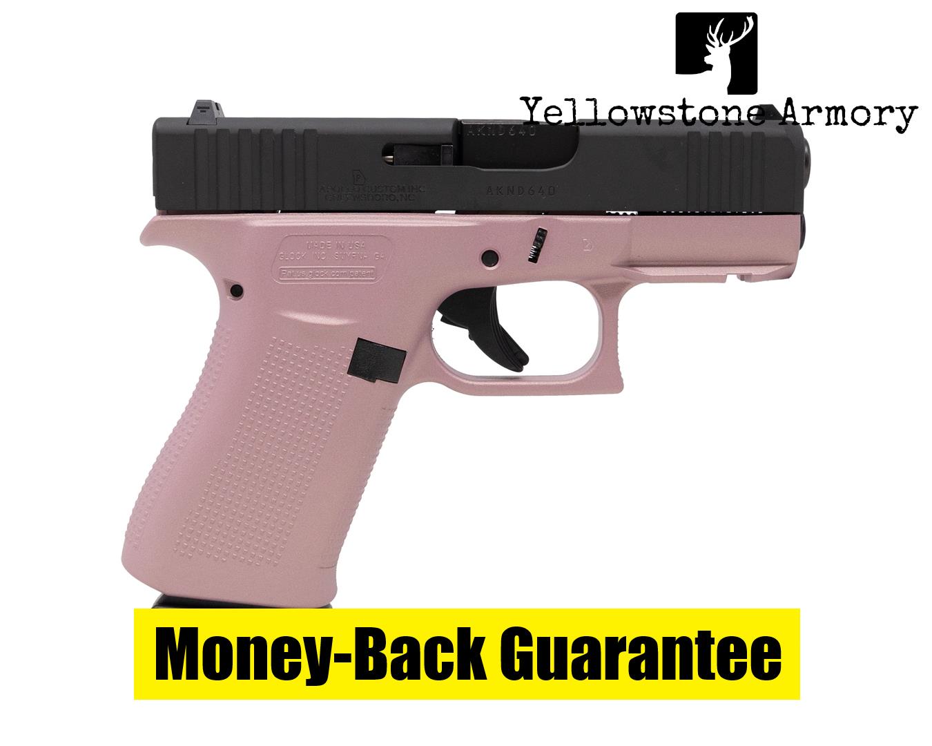 APOLLO CUSTOM 43X 9MM 10RD PINK BLK RAIL ACG-00870FRN - Semi Auto ...