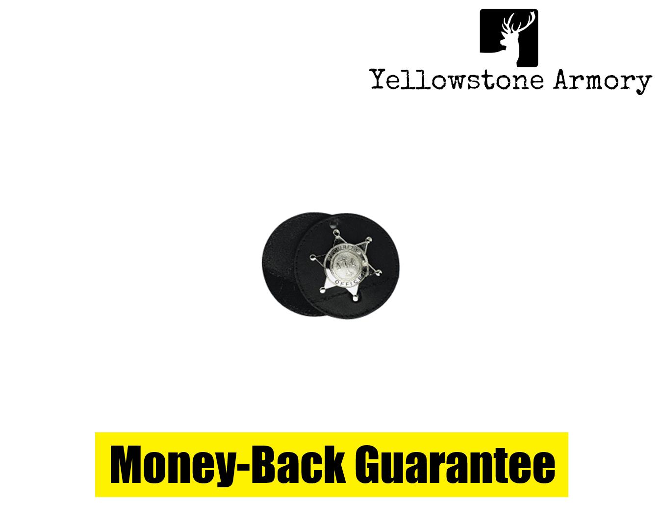 Boston Leather Circle Badge Holder, Hook and Loop Closure 5889CH-1 ...