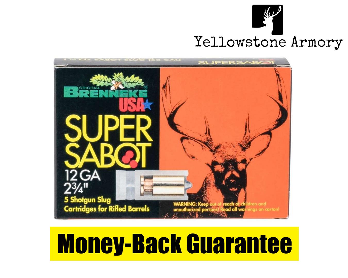 Brenneke Super Sabot Slugs 12 ga. 2 3/4 in. 1 1/8 oz. 5 rd. SL122SUS ...