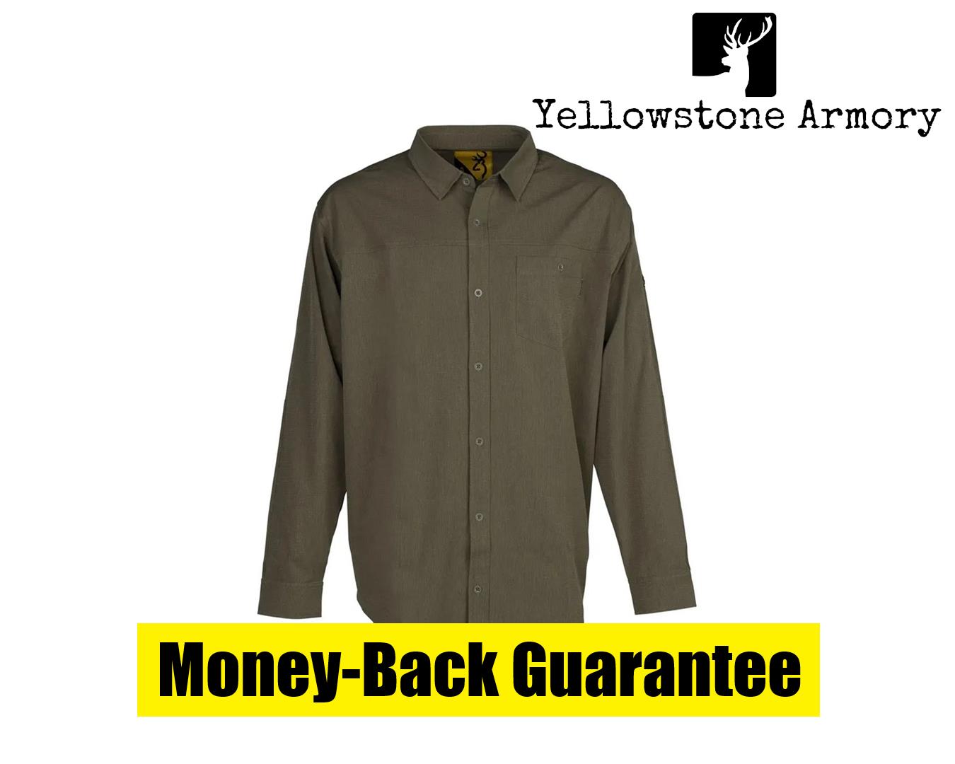 Browning Lightweight Button Down Long Sleeve Shirt Green M 3012726402 ...