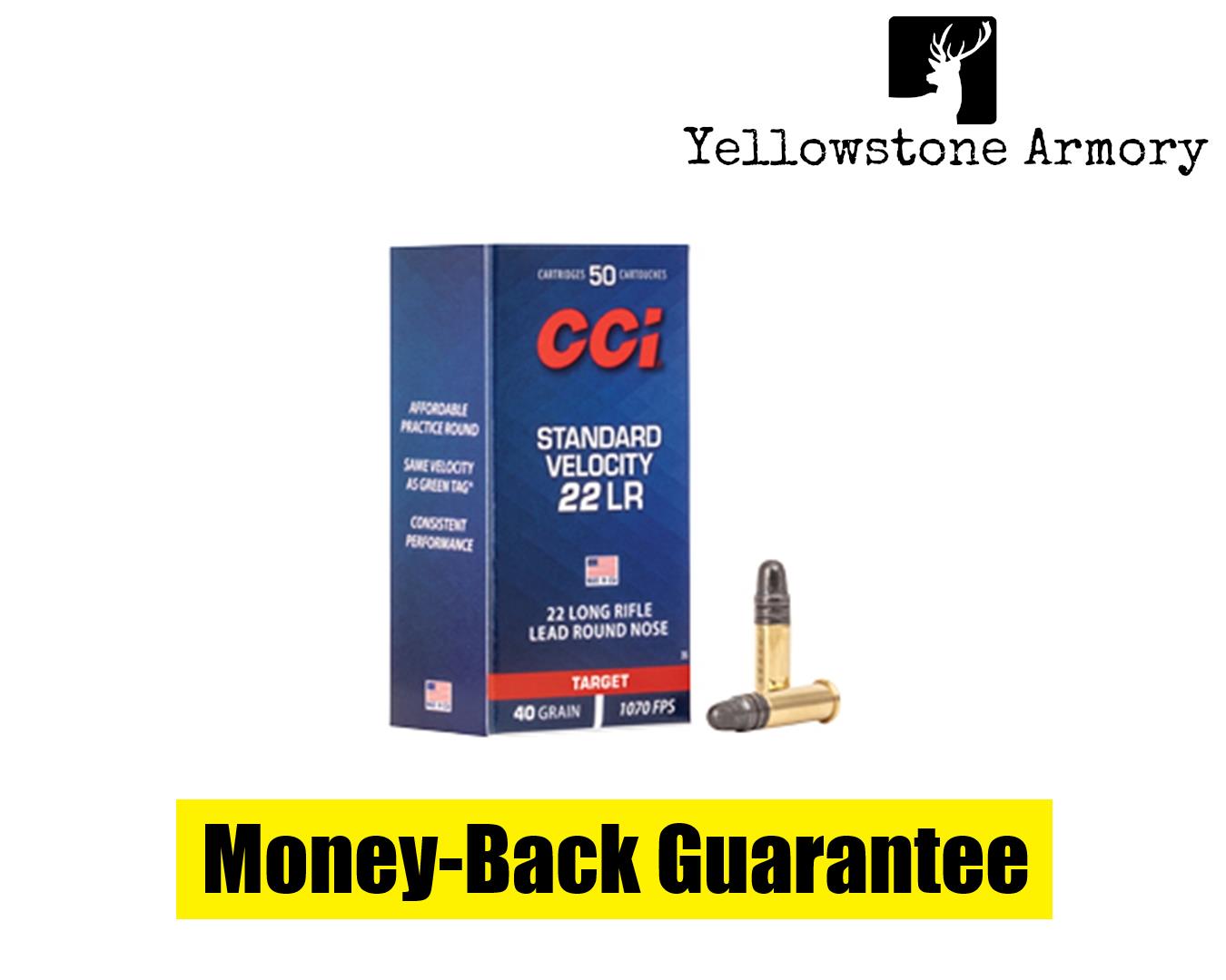 CCI Standard Velocity Rimfire Ammo 22 LR 40 gr. Lead Round Nose 50 rd ...