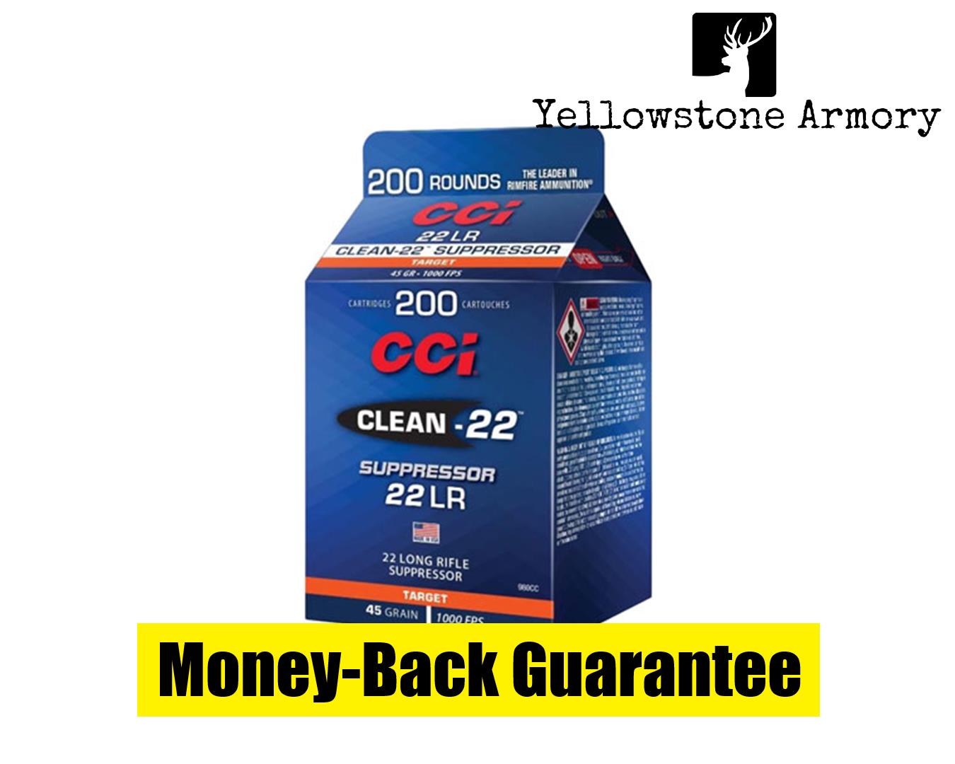 CCI Copper-22 Suppressor Rimfire Ammo 22 LR. 45 gr. LRN 200 rd. 980CC ...