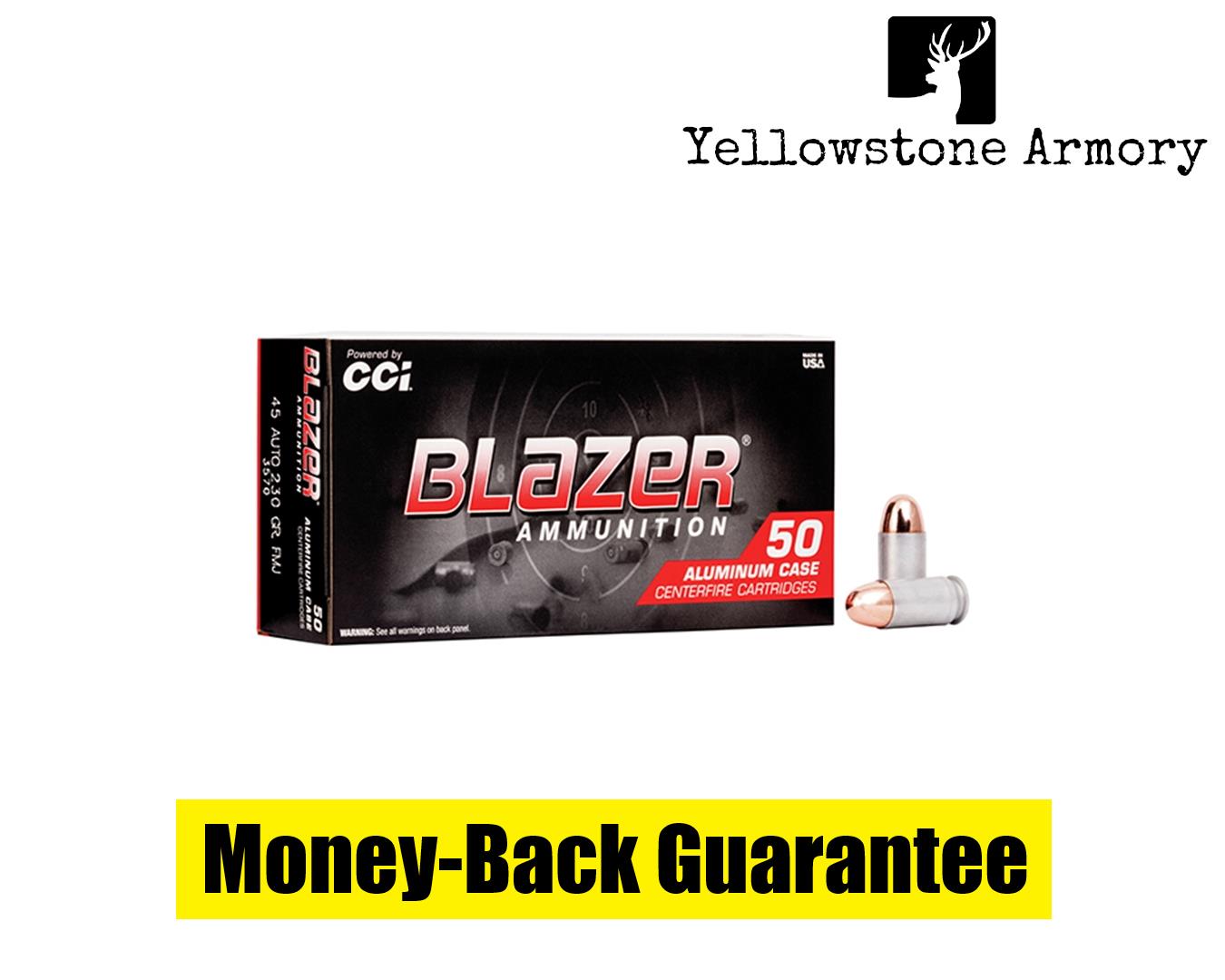 CCI Blazer Pistol Ammo 45 ACP 230 gr. FMJ 50 rd. 3570 - Handgun Ammo at ...