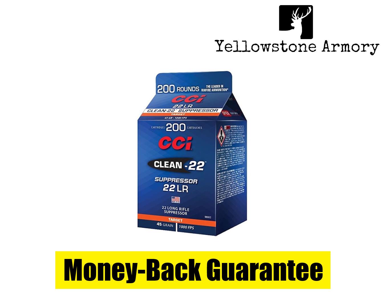 CCI Copper-22 Suppressor Rimfire Ammo 22 LR. 45 gr. LRN 200 rd. 980CC ...