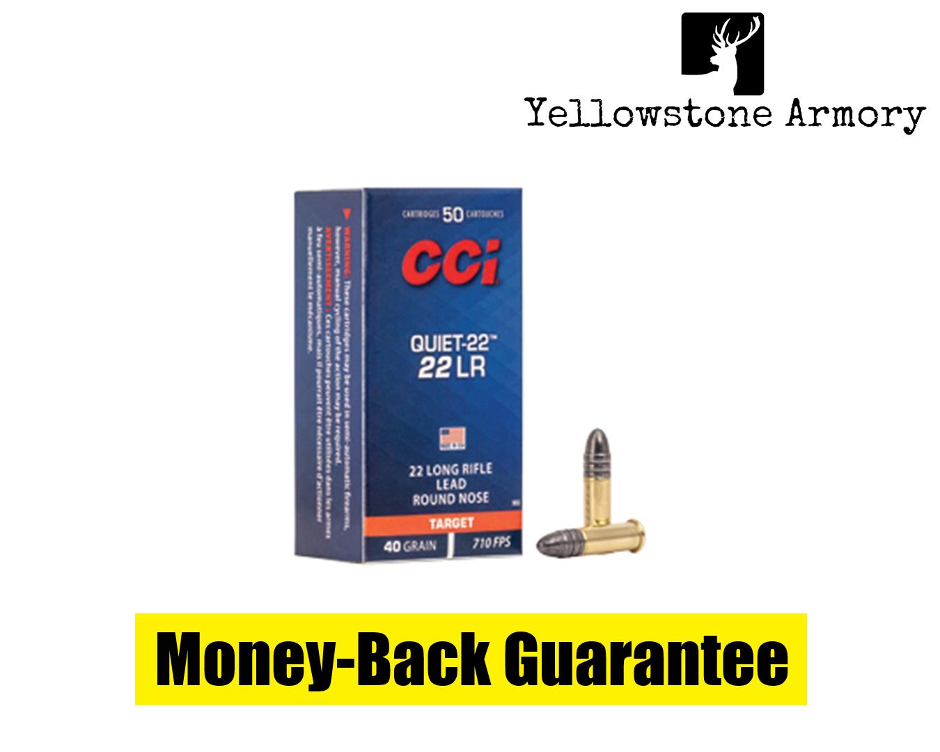 CCI Target & Plinking Quiet-22 Rimfire Ammo 22 LR 40 gr. Lead Round ...