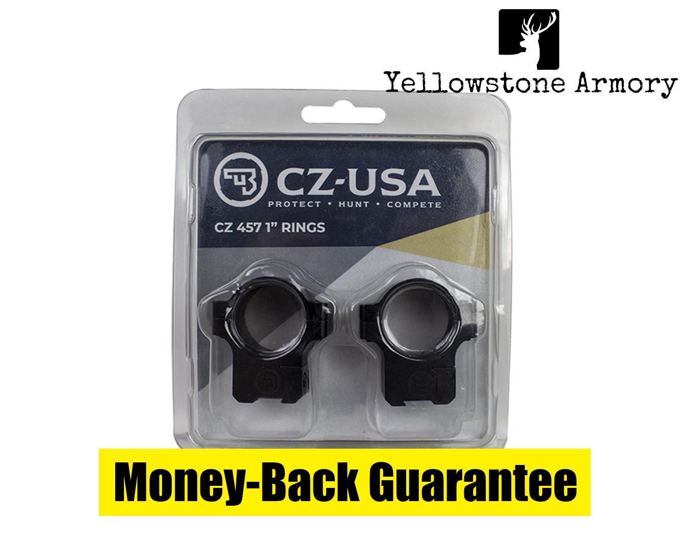 CZ-USA 40086 CZ Rings 457/455 Matte Black 1" Medium - Scope Accessories ...