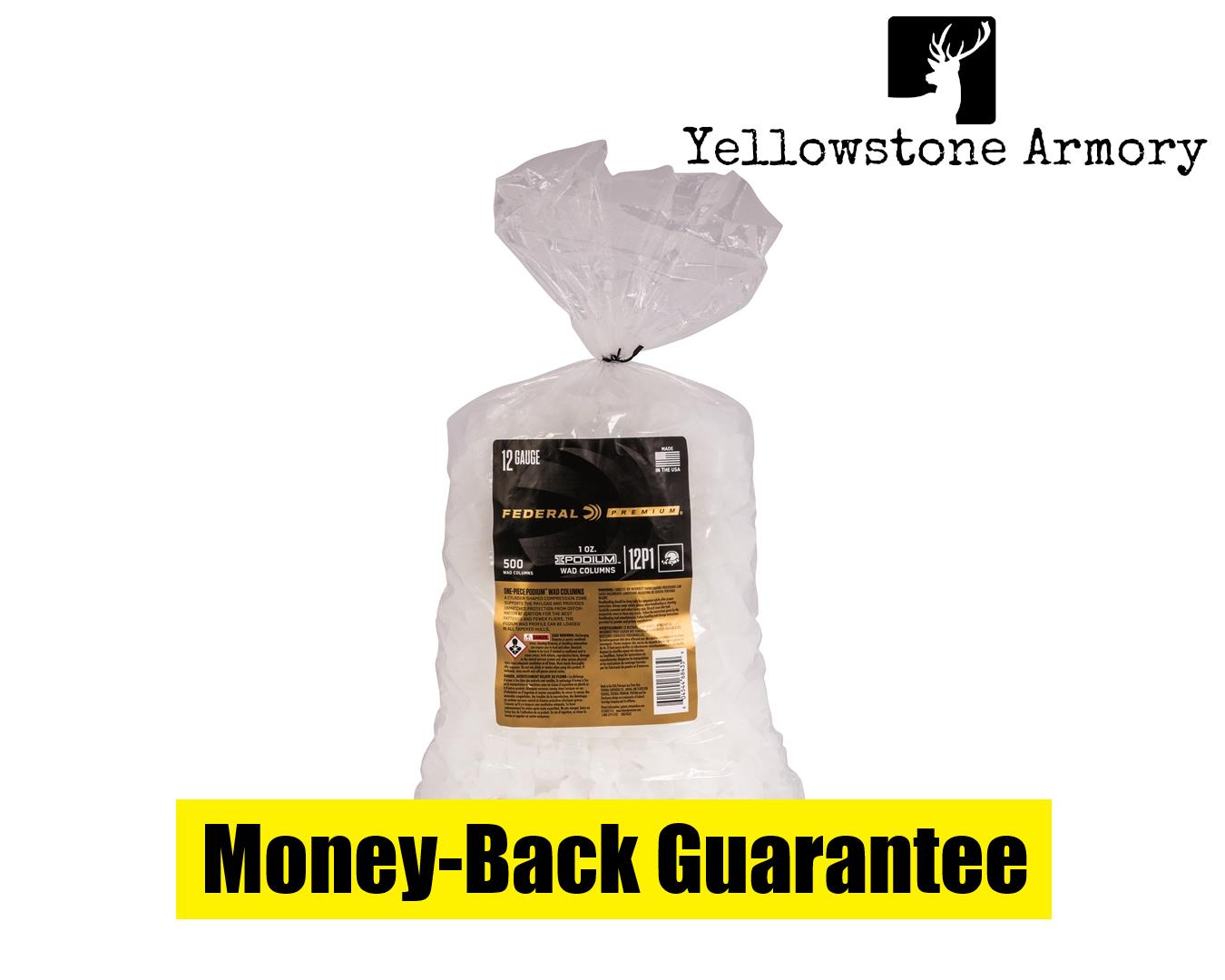 Federal 12P1 Podium Wad Premium 12Gauge 1oz White Plastic 500/10 - Air ...