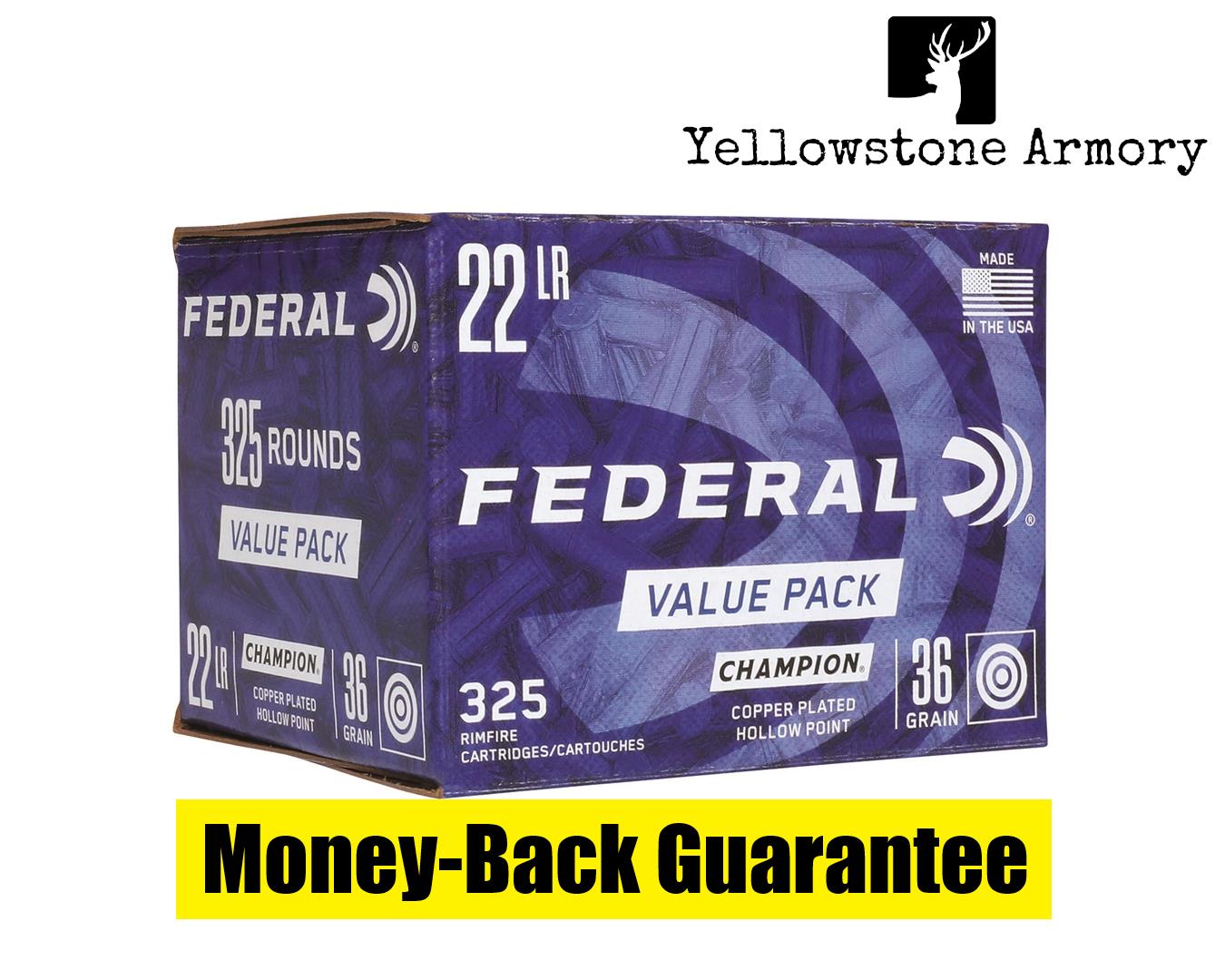 Federal Value Pack Rimfire Ammo 22 LR. 36 gr. CPHP 325 rd. 725 - Other ...