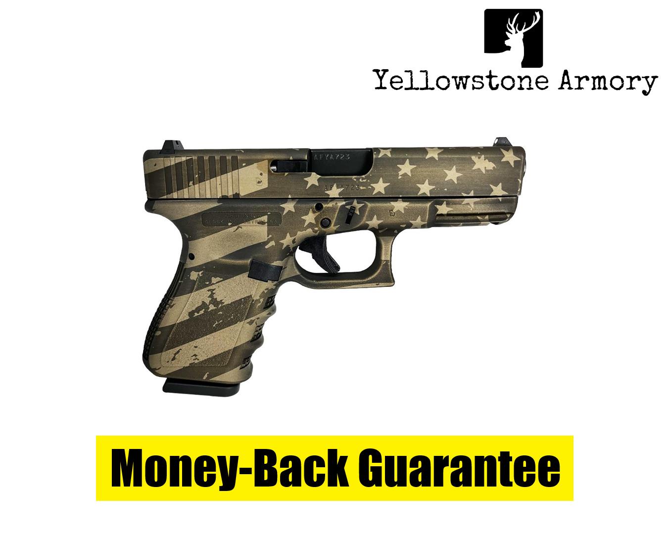 Glock 19 Gen 3 Custom "USA Flag in Distressed Burnt Bronze" Handgun 9mm ...