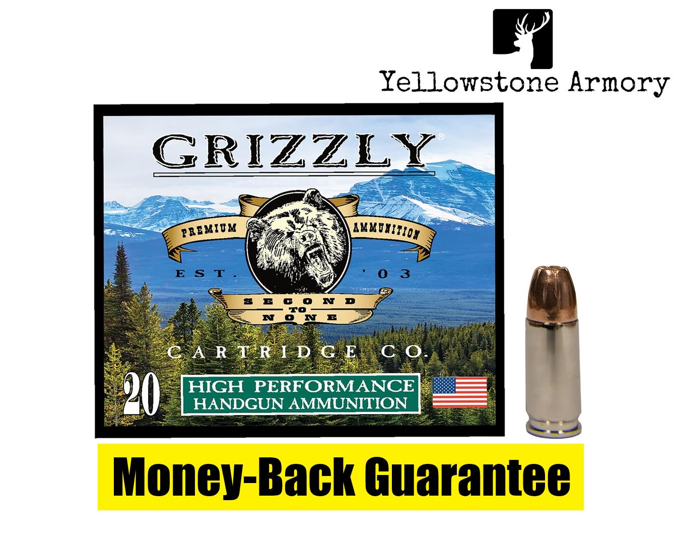 Grizzly Ammo 9mm 115gr Jacketed Hollow Point 20 Per Box/10 Case GC9MM1 ...