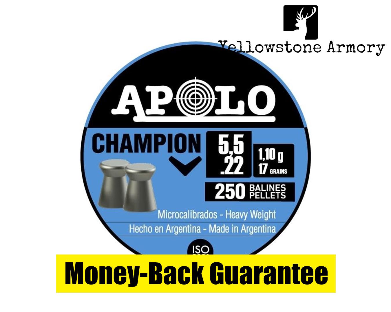 Hatsan Apolo Champion Air Rifle Pellets 22 Cal 17 gr 250/ct E19501 ...
