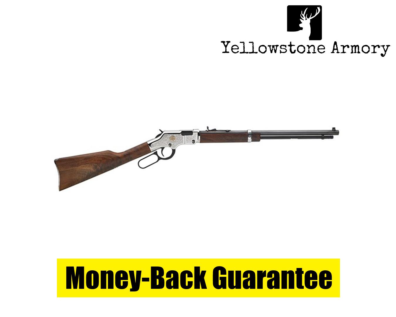 Henry Lever Action Rifle 22 Lr 20 In. Engraved 14K Rose Gold Nickle ...