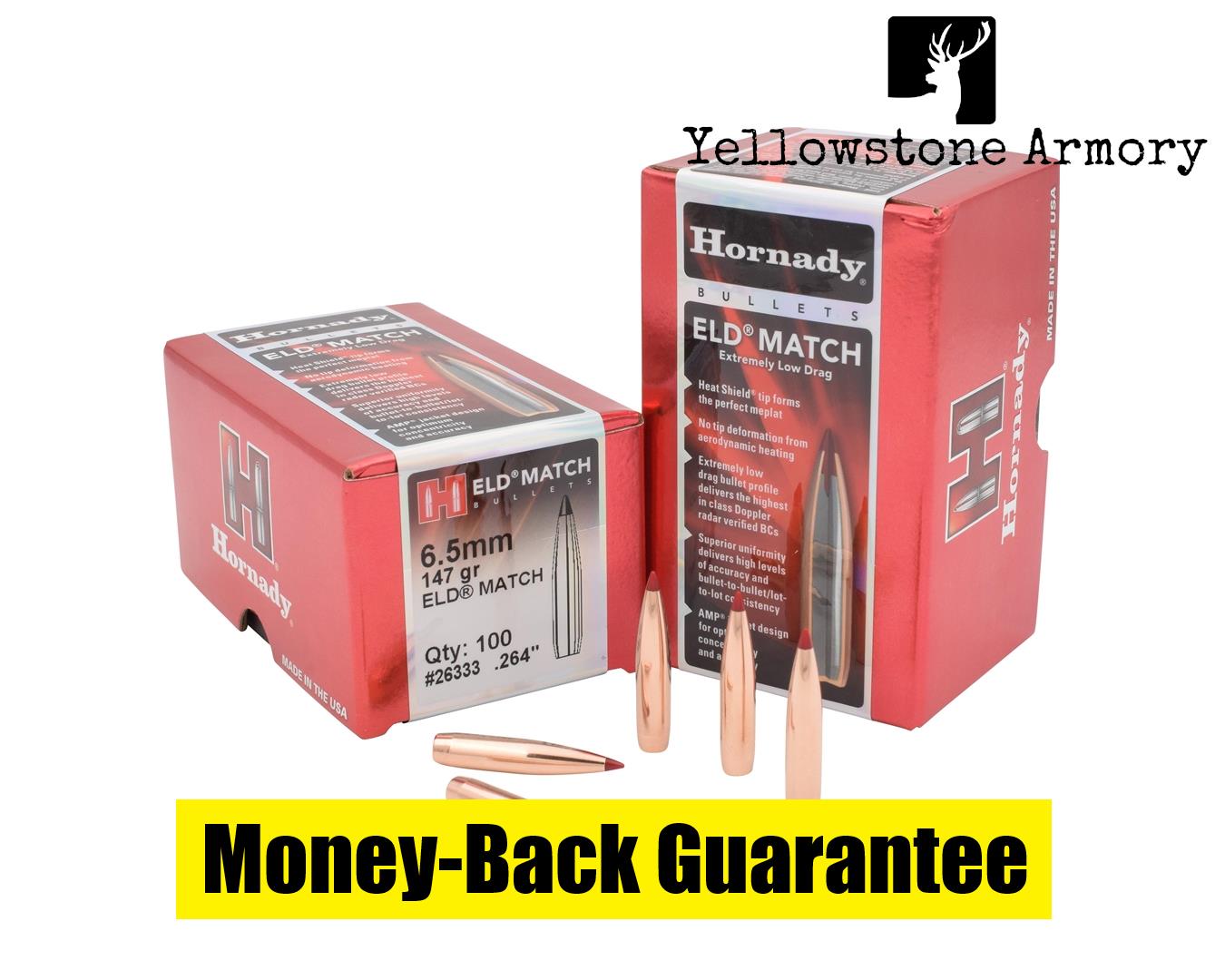 Hornady ELD Match Bullets 6.5mm .264 147 gr. 100 Box 26333 - Other ...