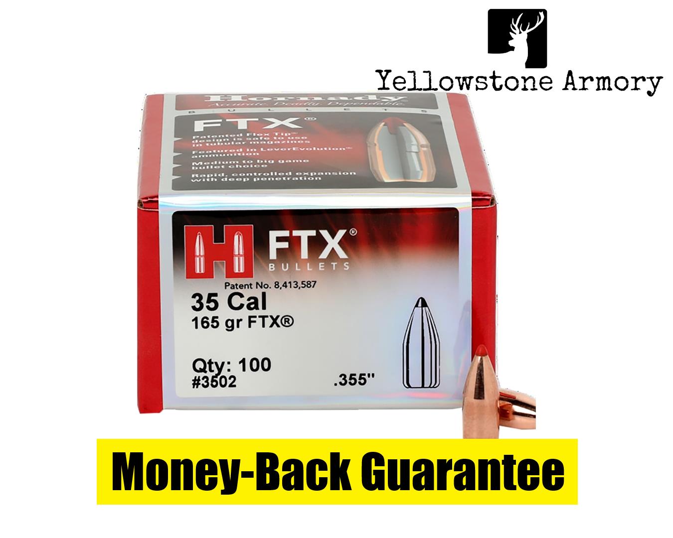 Hornady FTX Rifle Bullets 35 cal. .355 165 gr. 100 box 3502 - Gunsmithing Tools & Gunsmith ...