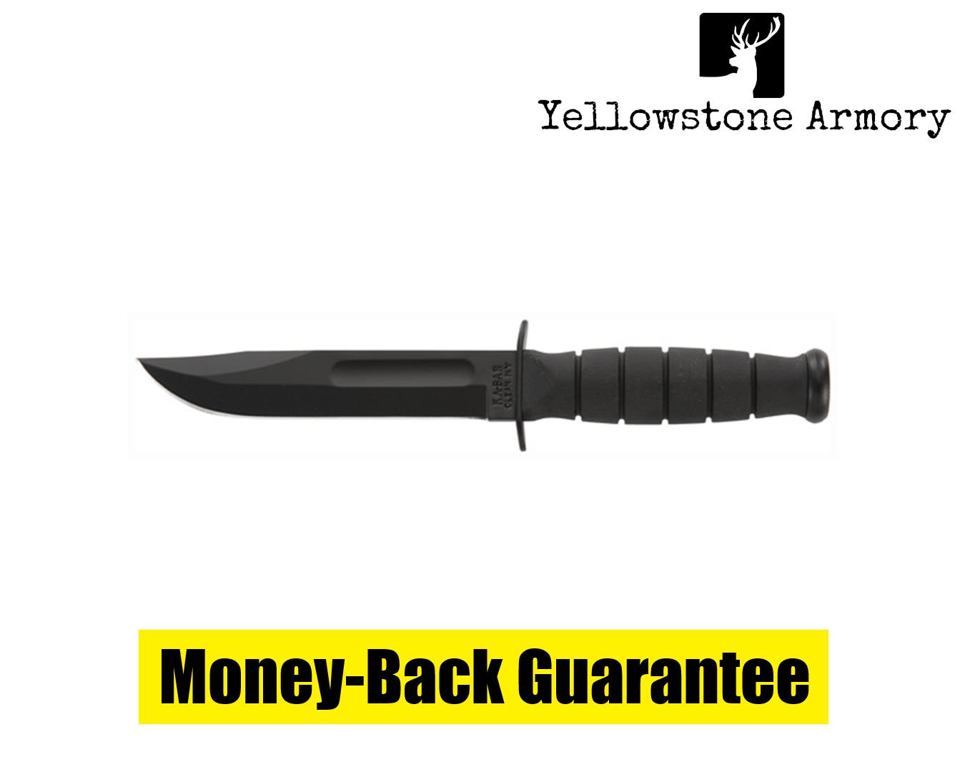 Ka-Bar Short Fixed Knife 5-1/4" Clip Point Blade Black 1258 - Pocket ...