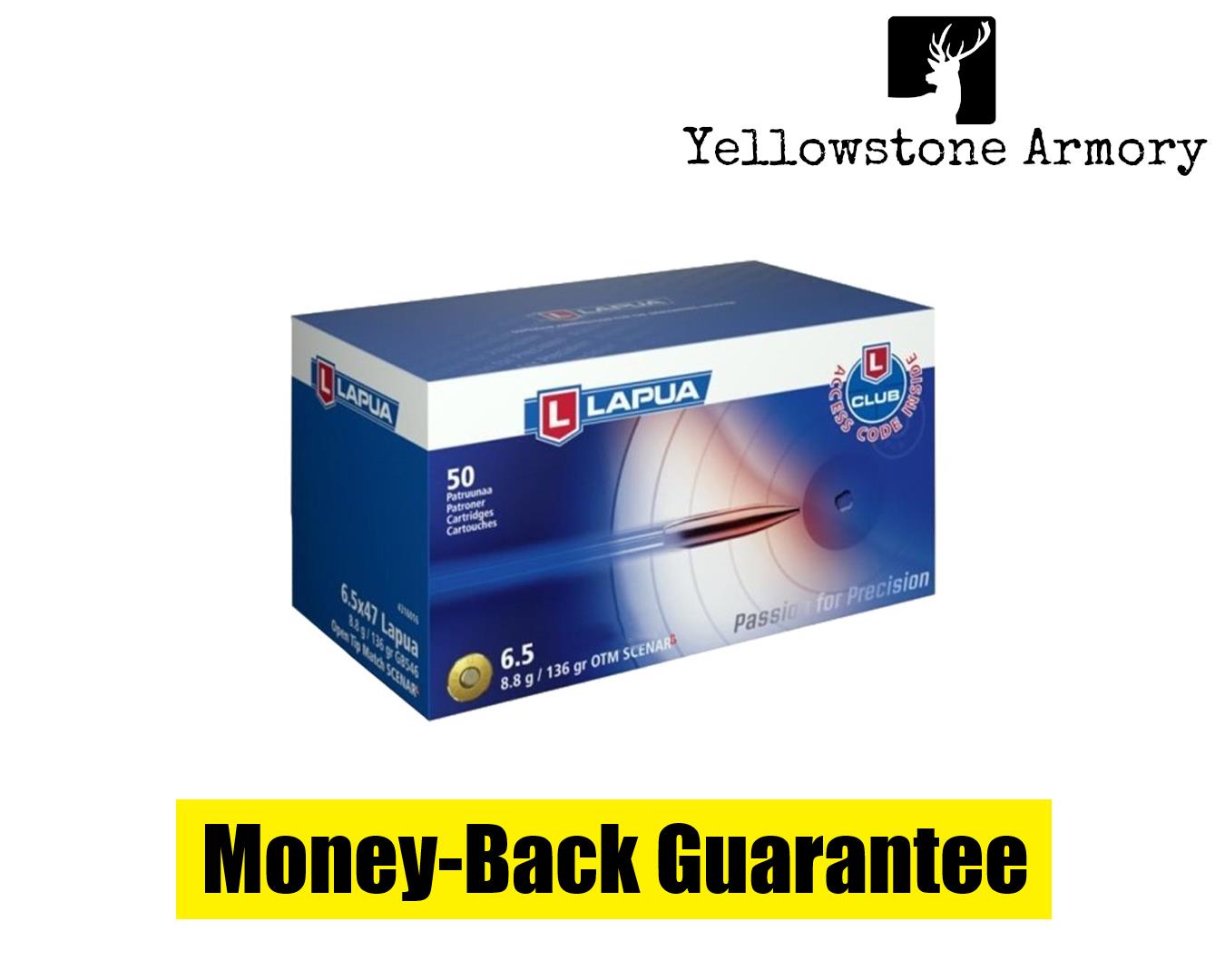 Lapua Rifle Ammuntion 6.5 Creedmoor 136gr Scenar OTM 50/ct 4316063 ...