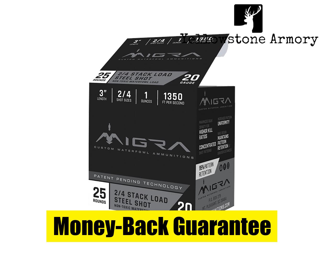 Migra Staxd Shotgun Ammo 20 ga. 3 in. 1 oz. 2-4 Shot 25 rd. M20S24 ...