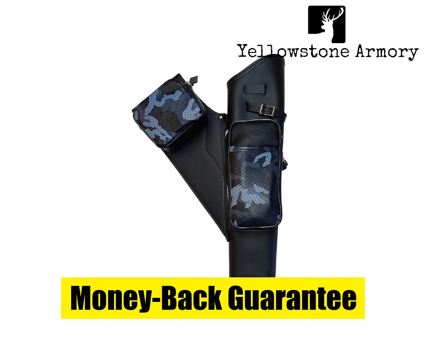 Neet NT-2100 Leather Target Quiver Black with Blue Camo Pockets RH 1136 ...