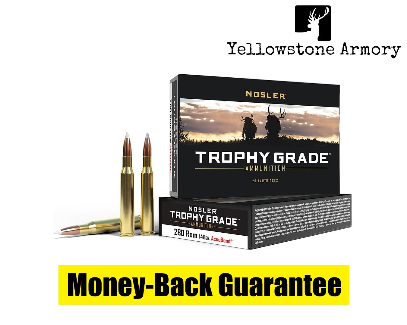Nosler Trophy Grade Rifle Ammunition 280 Rem 140 gr. AB SP 20 rd. 48545 ...