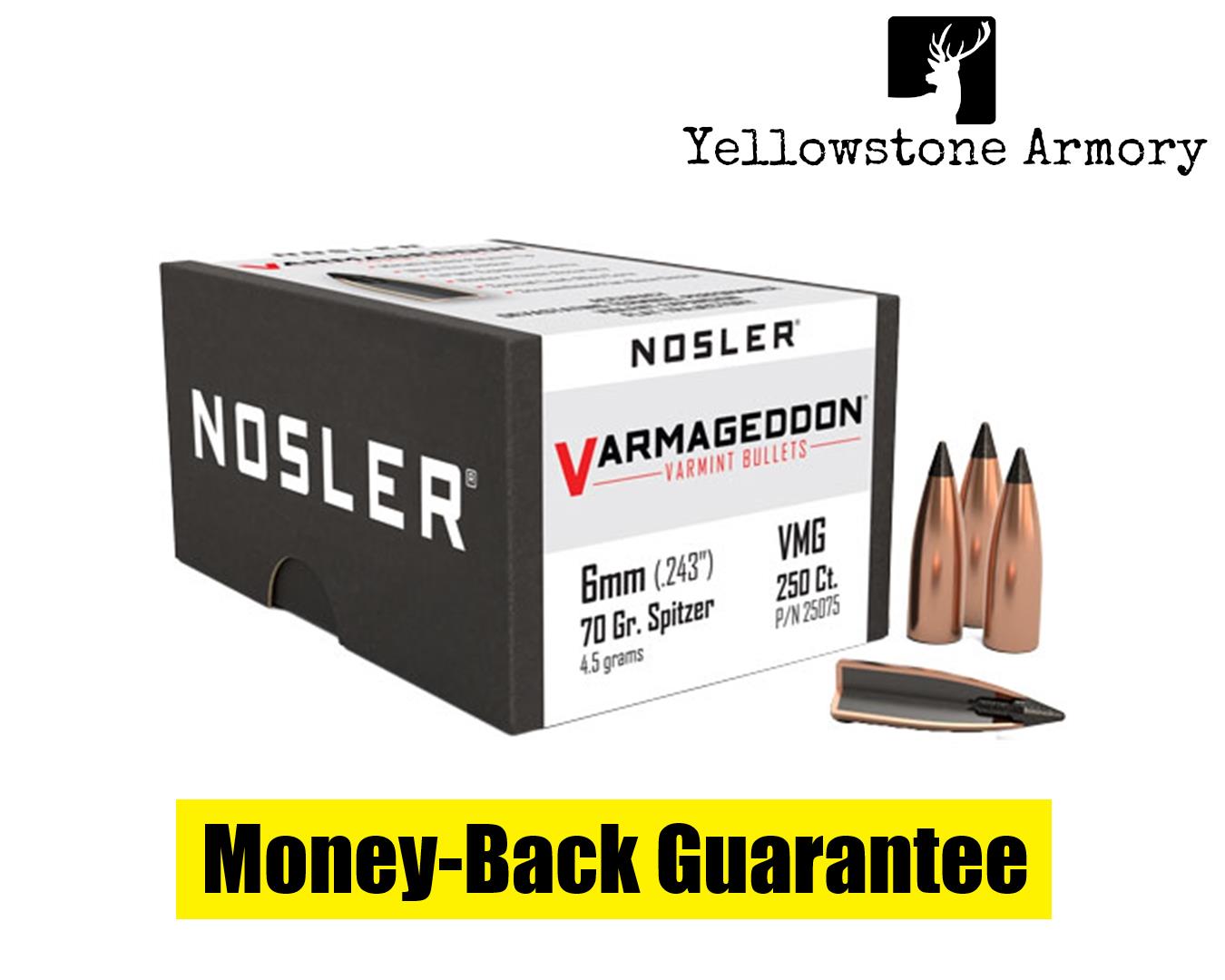 Nosler VarMageddon Bullets 6mm .243" 70 gr FB-TIPPED 250/ct 25075 ...