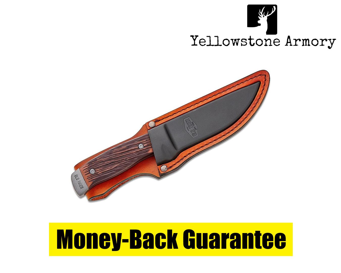 Old Timer Frontier Fixed Blade Knife 5" Drop Point Wood Box 1209456 ...