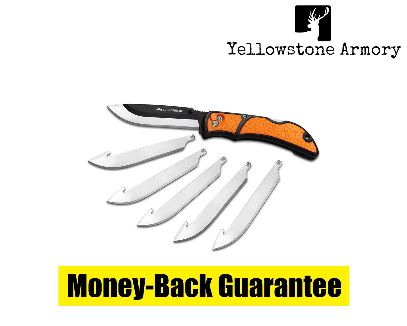Outdoor Edge Razor Blaze Knife Orange 6 Blades Clamshell RB20C ...