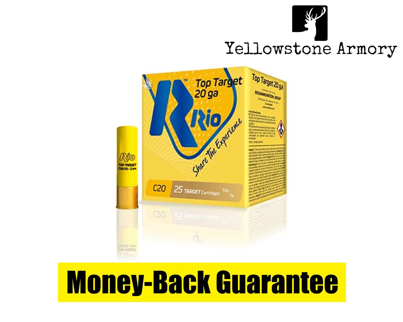 Rio Top Target 20 ga 2 3/4" 7/8oz #7.5 - 25/box TT2075 - Shotgun Shells ...