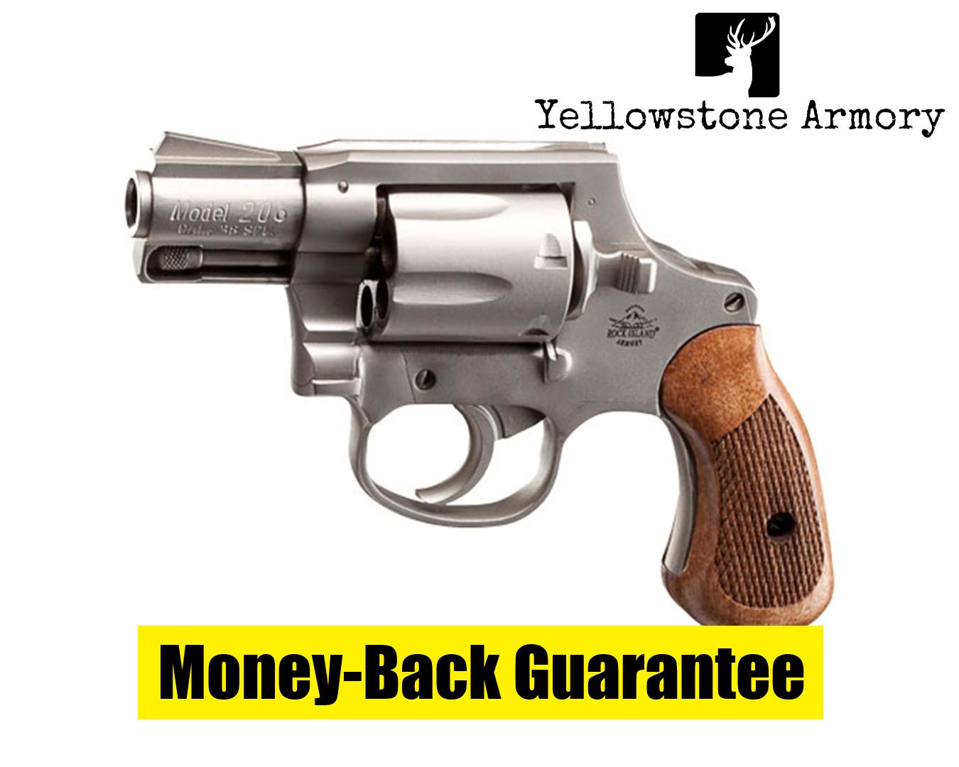Rock Island M20 Spurless Revolver 38 Spl 2 in. Matte Nickel Wood Grip ...