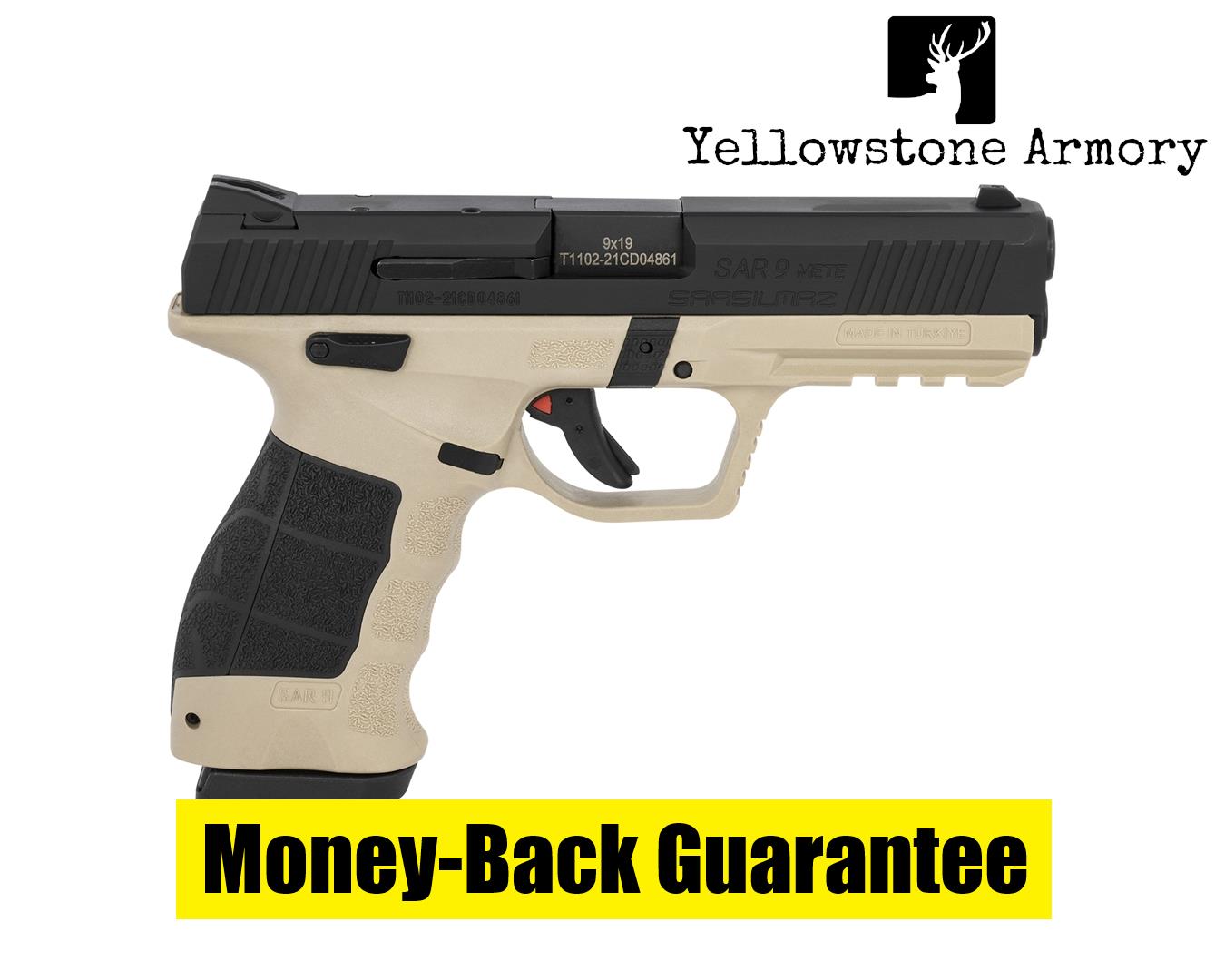 SAR USA SAR9 METE Pistol 9mm 4.4 in. Safari Body Black Slide ...