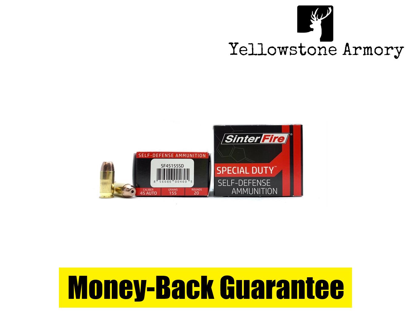 Sinterfire Special Duty Pistol Ammo 45 ACP 155 gr. HP 20 rd. SF45155SD ...