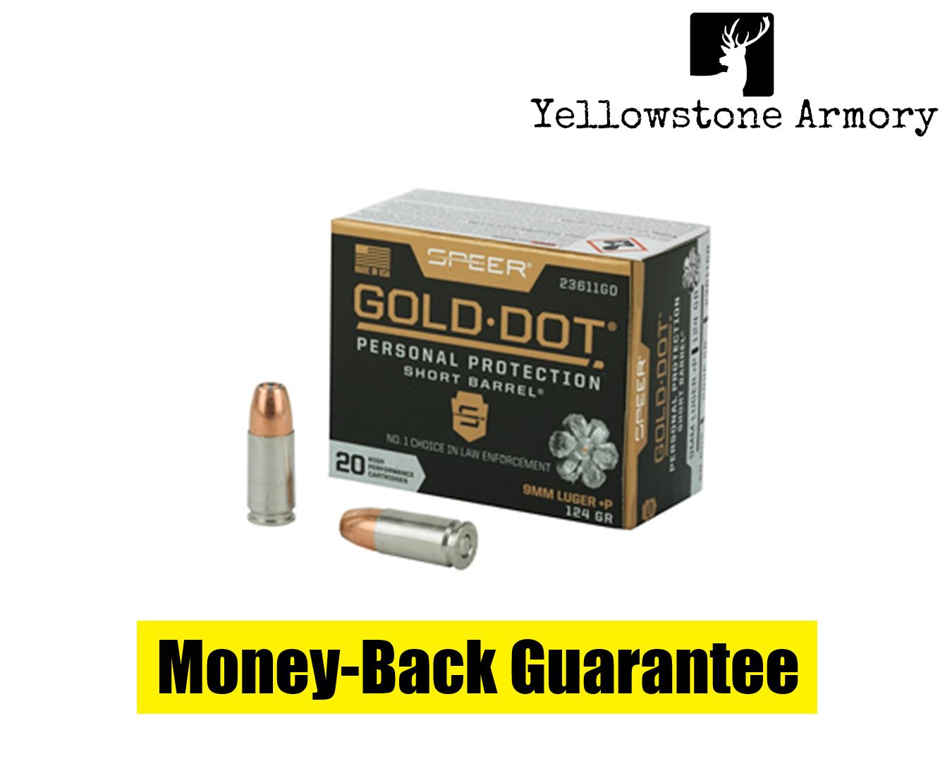 Speer Gold Dot Personal Protection Pistol Ammo 9mm +P 124 gr. HP ...