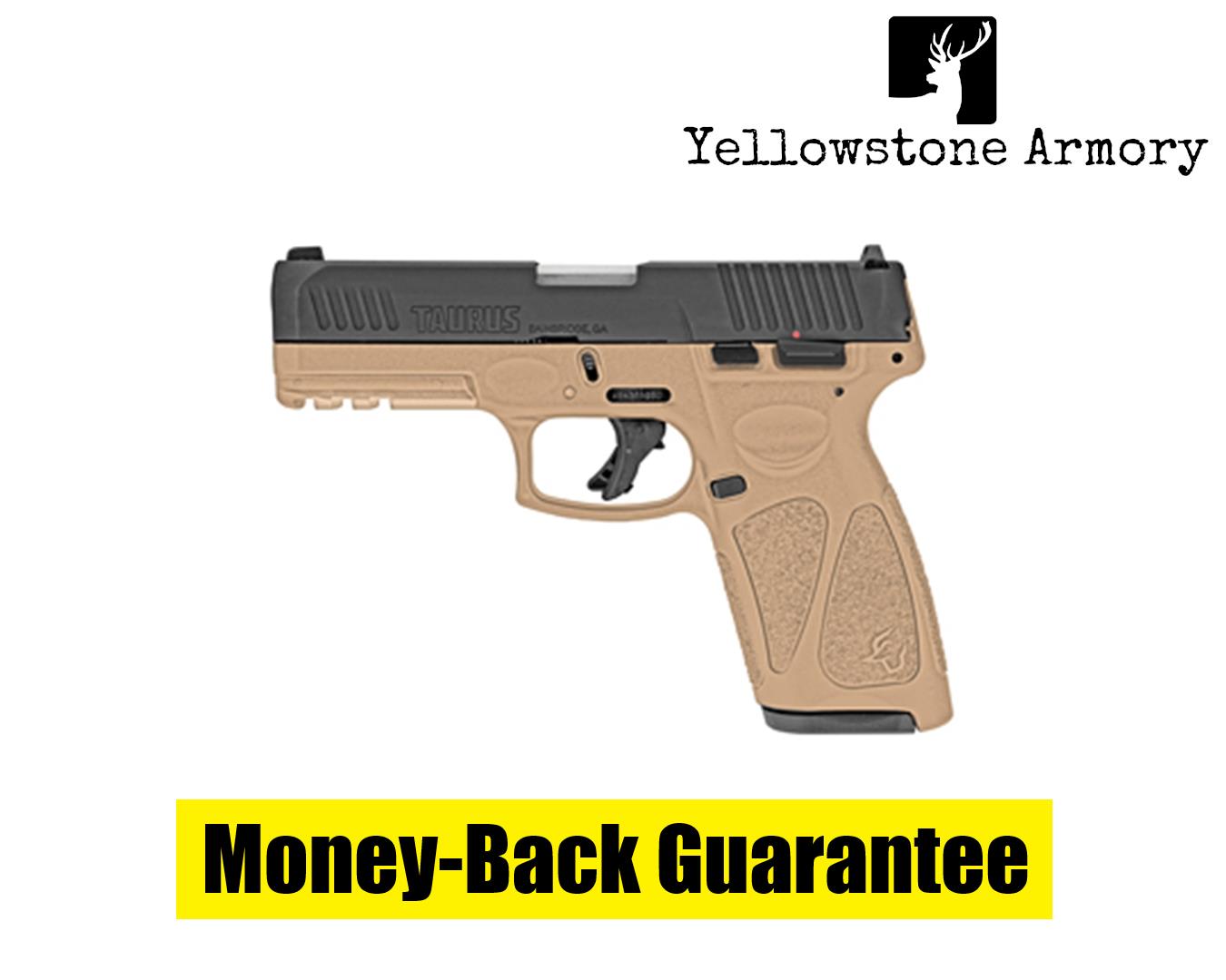 Taurus G3 Pistol 9mm 4 in. Tan Black 15 & 17 rd. 1G3B941T - Semi Auto ...