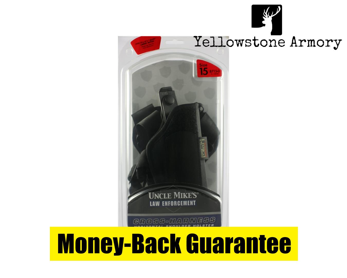 Uncle Mike's Plain Black Nylon Shoulder Holster 8715 AM#15 87150 ...