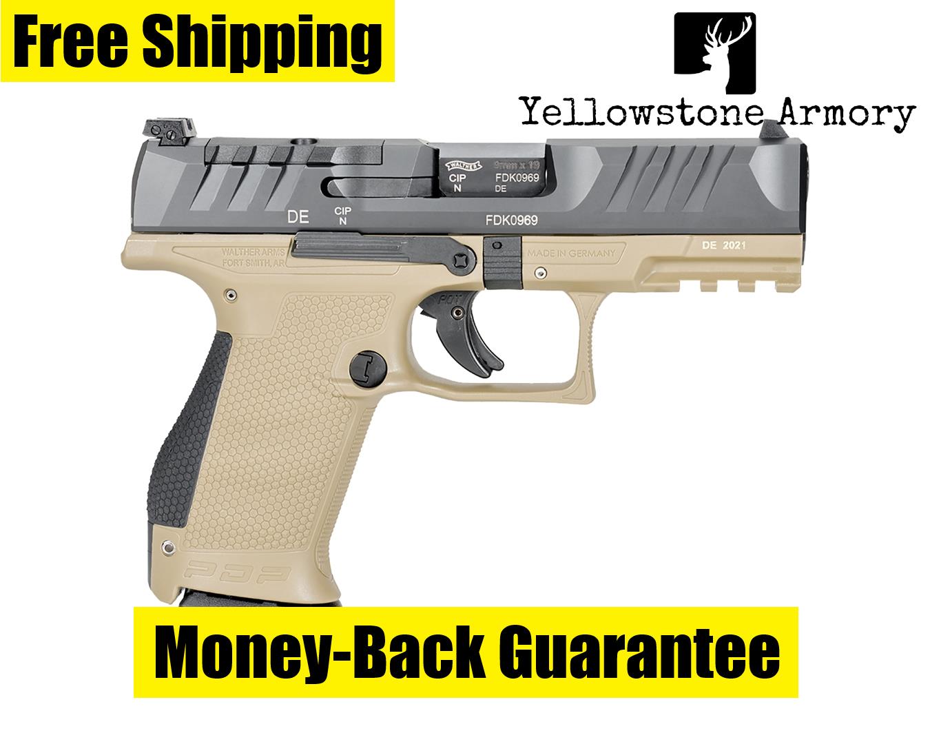 Walther PDP Compact Optic Ready Pistol 9mm 4 in. Two-Tone Tan 15 ...